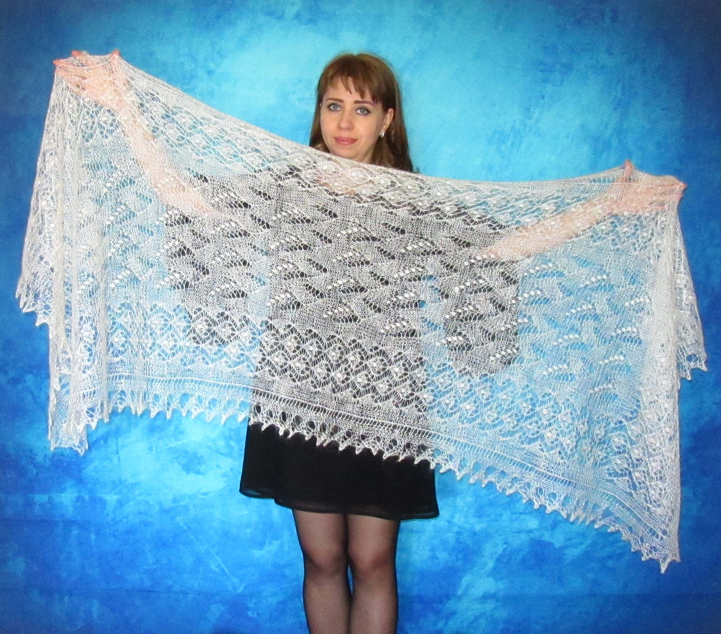Orenburger Schal Ziegenflaum Schal Shawl Scarf Strick Stola Handmade